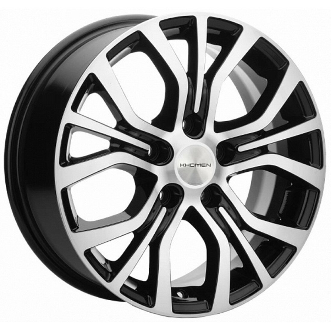Колесный диск Khomen Wheels KHW1608 6,5x16 5x108 ET45 60,1 Black-FP литой для автомобиля