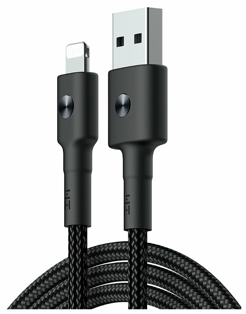 Кабель Xiaomi USB/Lightning ZMI MFi, 100 см, 2.4 A, 12 Вт, материал оплетки Braided PP (AL805/AL803 Black)