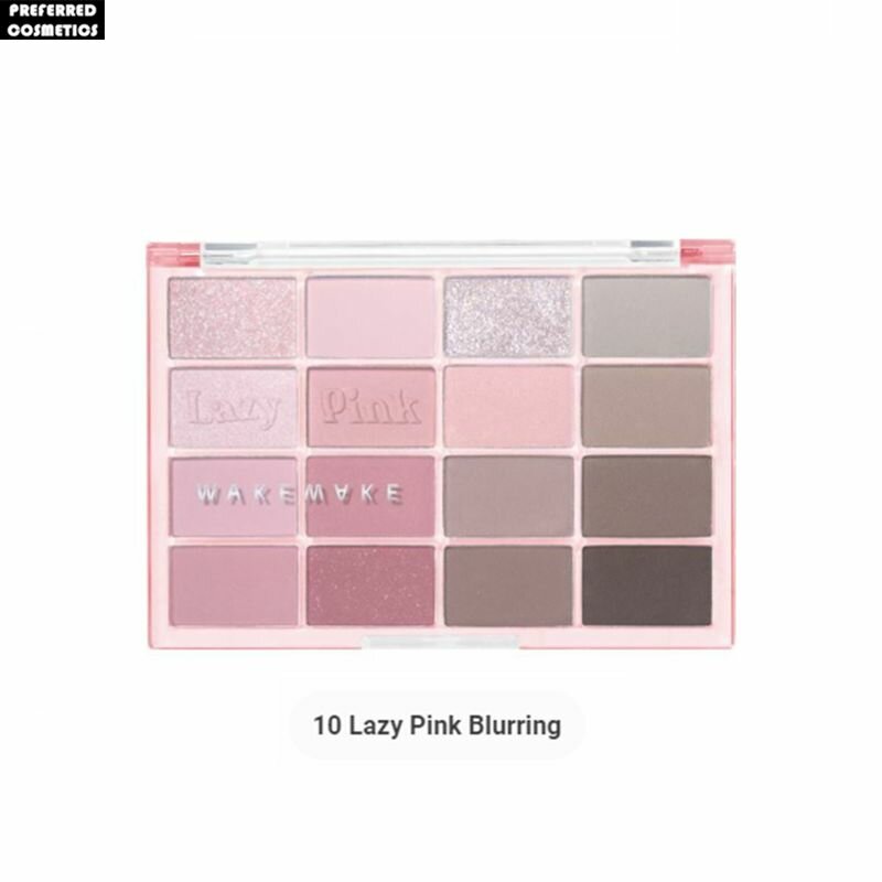 Шестнадцатицветная палитра теней для век wakemake, подходит для всех, 14 г, K-Beauty - 10 Lazy Pink Blurring