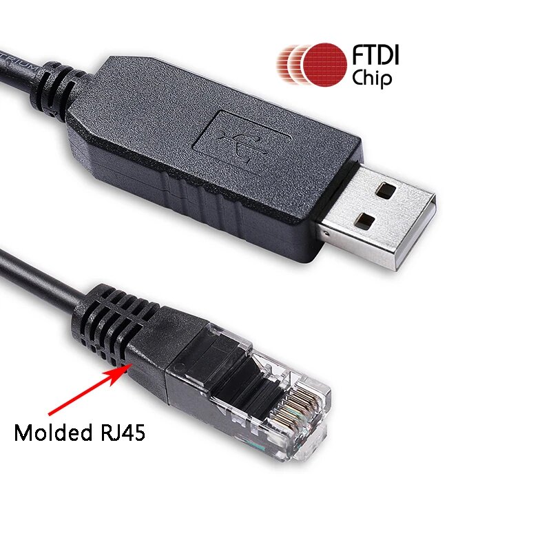 BETTCONN Серийный кабель USB-RS232 черный 100/180/300 см 3 м, Molded RJ45