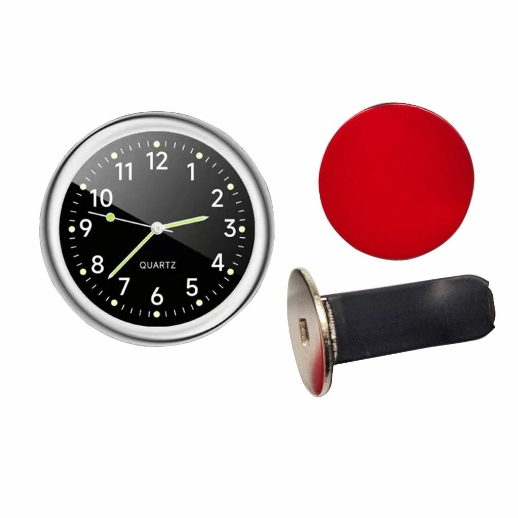 Автомобильные приборные люминесцентные часы с зажимом для фурмы-черные