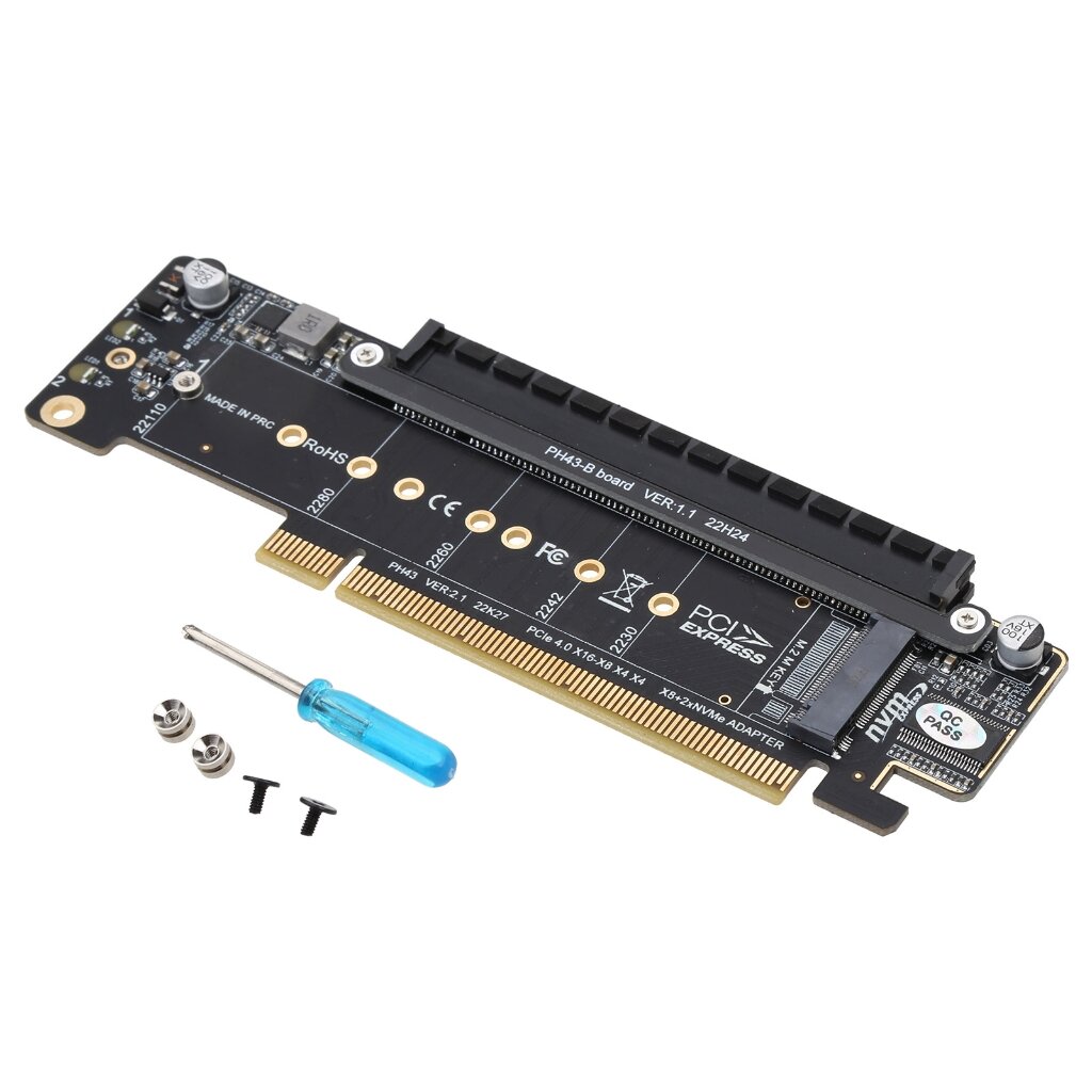 Адаптер PCI-Express x16 на x8+x4+x4 с M.2 NVMe