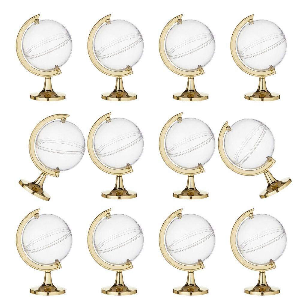 1 упаковка из 12 конфет в виде креативного мини-глобуса в европейском стиле-золотая