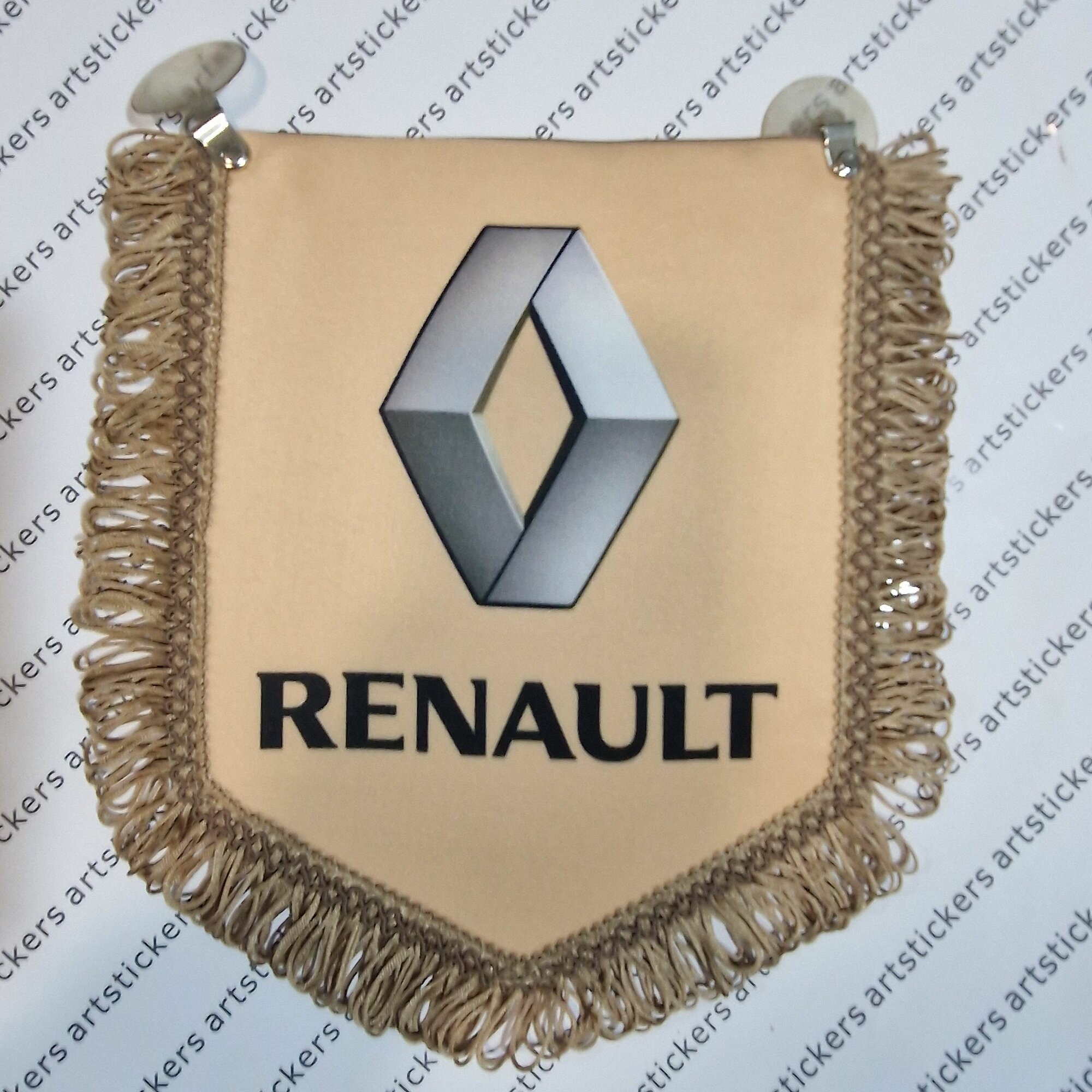 Вымпел RENAULT, 20х25см, двусторонний на присоске, ткань, аксессуар для авто