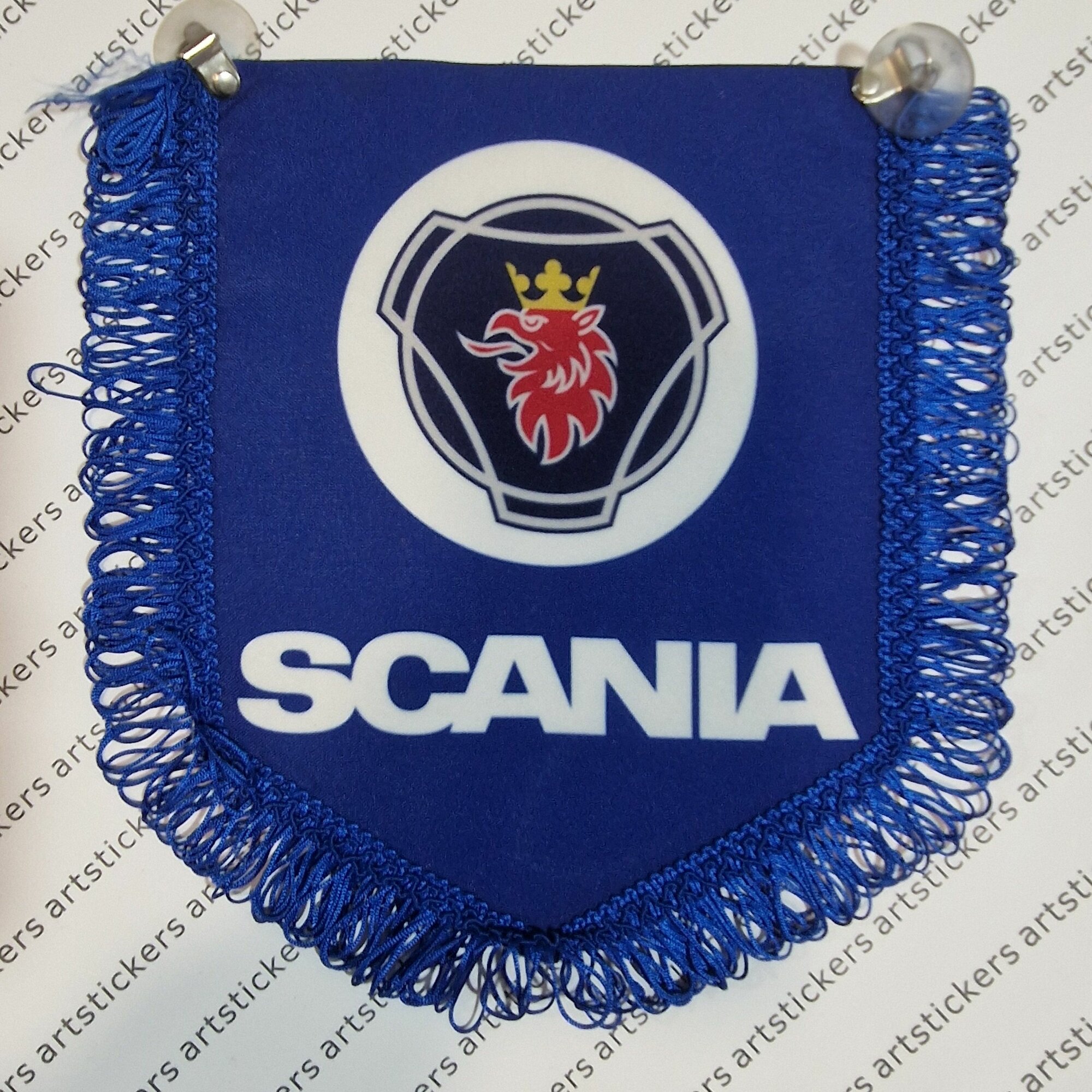Вымпел SCANIA, 20х25см, двусторонний на присоске, ткань, аксессуар для авто