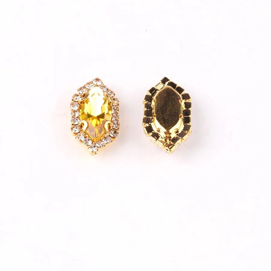 Стразы маркиза 7x15mm, Топаз (A13), 20шт