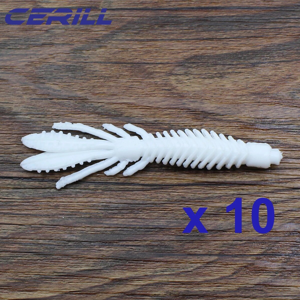Cerill, 10 шт. мягких воблеров, белые, 75 мм