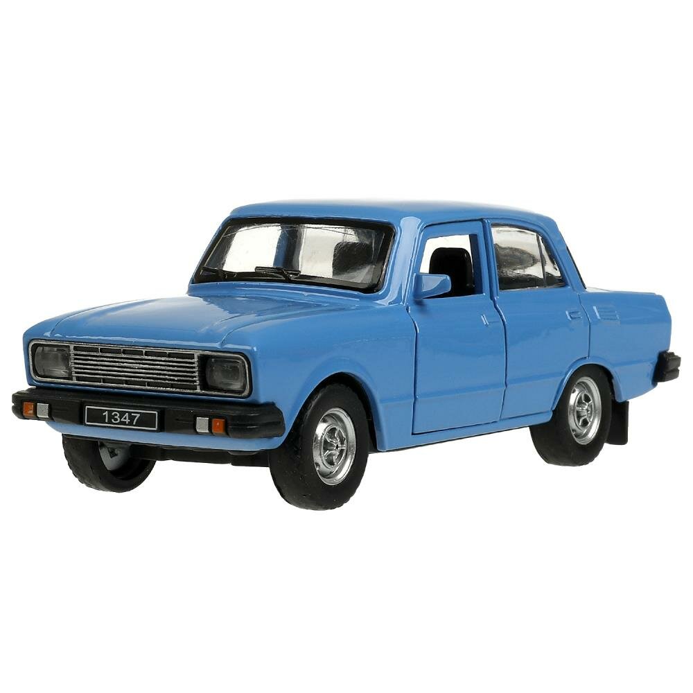 Машинка Технопарк Москвич АЗЛК 2140SL синий, 12,5 см, откр. двери и багажник.
