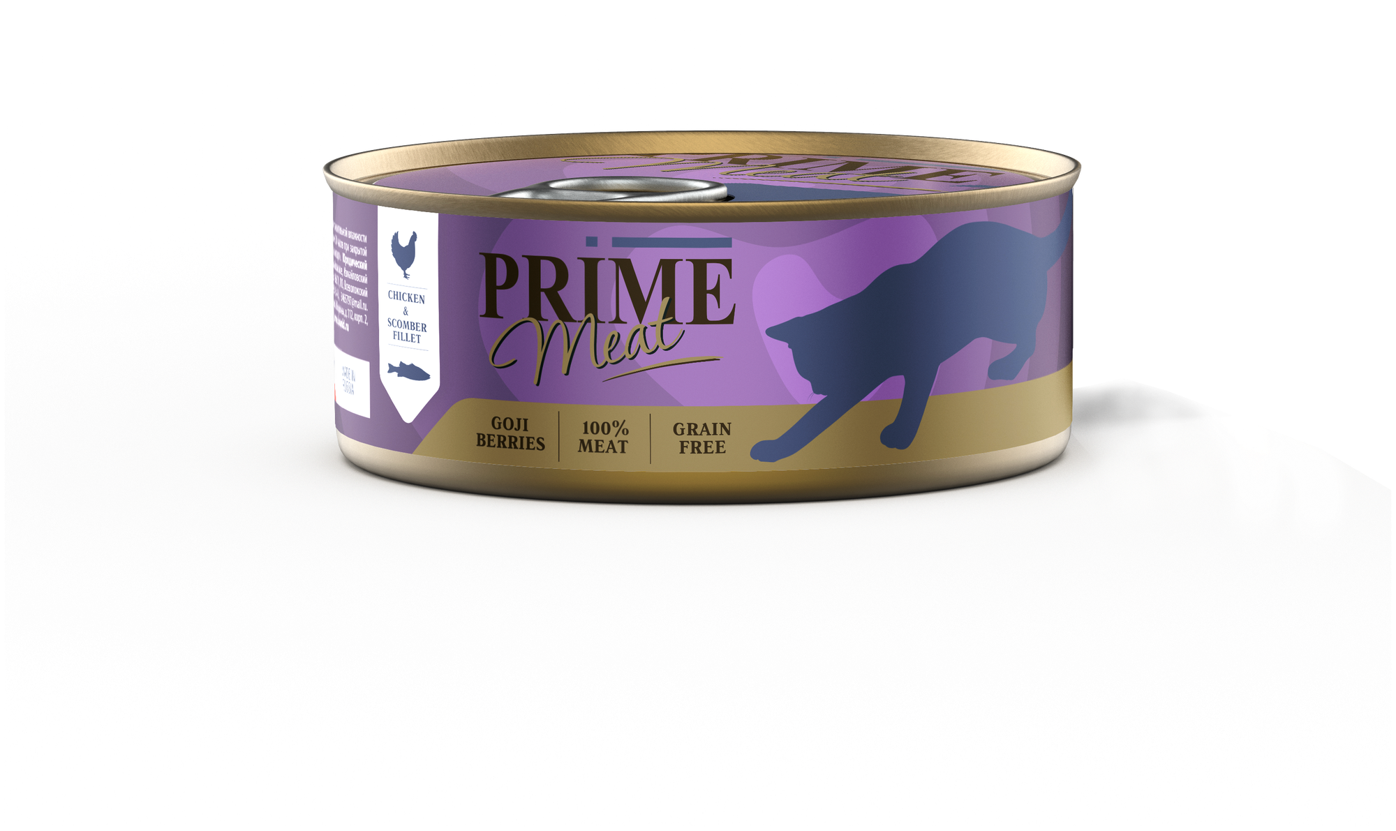 PRIME MEAT Корм влажный для кошек Курица/Скумбрия в желе 100г*1шт