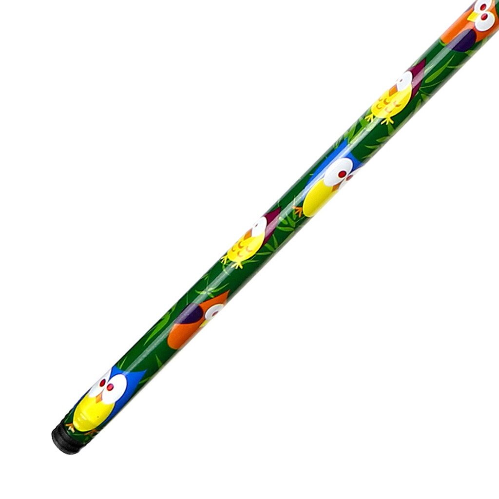 Рукоятка для швабры Домашняя Мода черенок, металлическая 120х2,1 см, с резьбой, в полиэтиленовом рукаве "Сова" пластмассовый наконечник