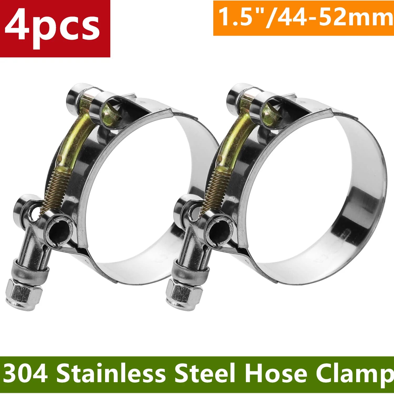 Хомуты для шлангов из нержавеющей стали 304, 4 шт. 4pcs 44-52mm