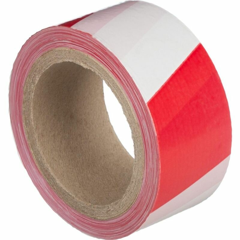 Лента оградительная КНР красно-белая 50 мм, 100 м, 6 шт