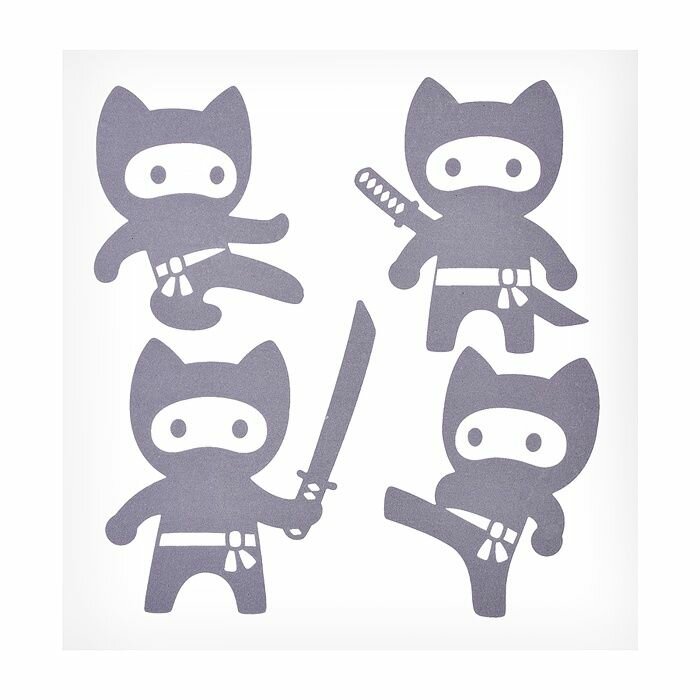 Термонаклейки deVENTE "Ninja", для текстильных изделий, светоотражающие, 5,2х5,2 см, 4 шт