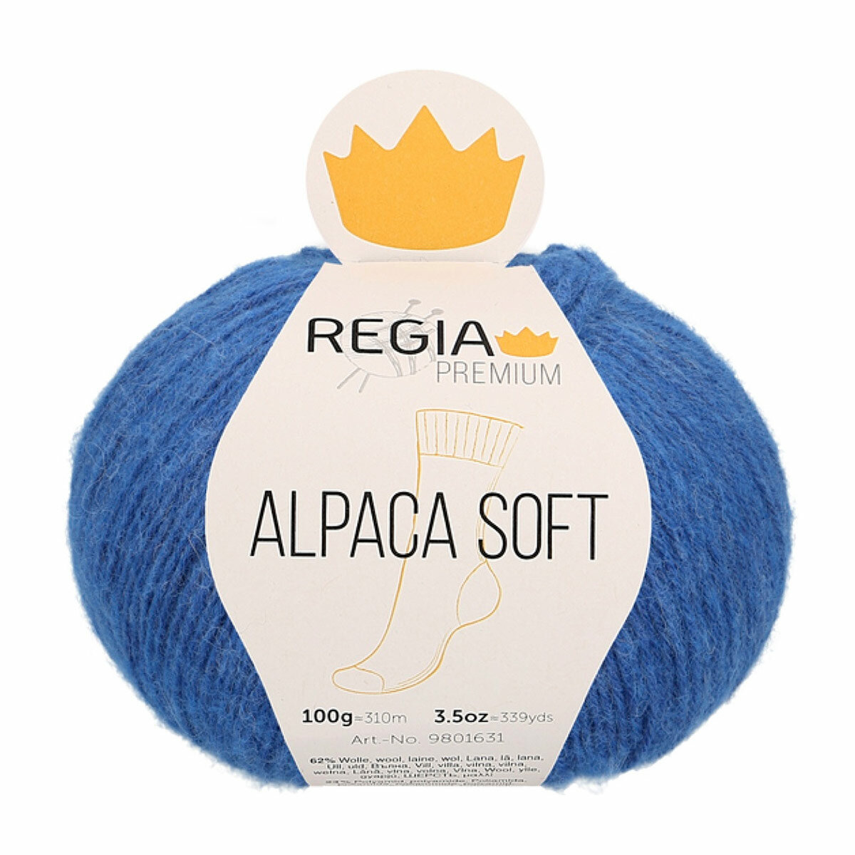 Alpaca Soft /Альпака Софт/ пряжа Regia Premium, 4 нитки, MEZ, 9801631 (00051, jeans (джинсовый), синий)