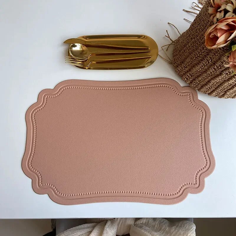 Бежевый коврик для стола из ПВХ, Pink