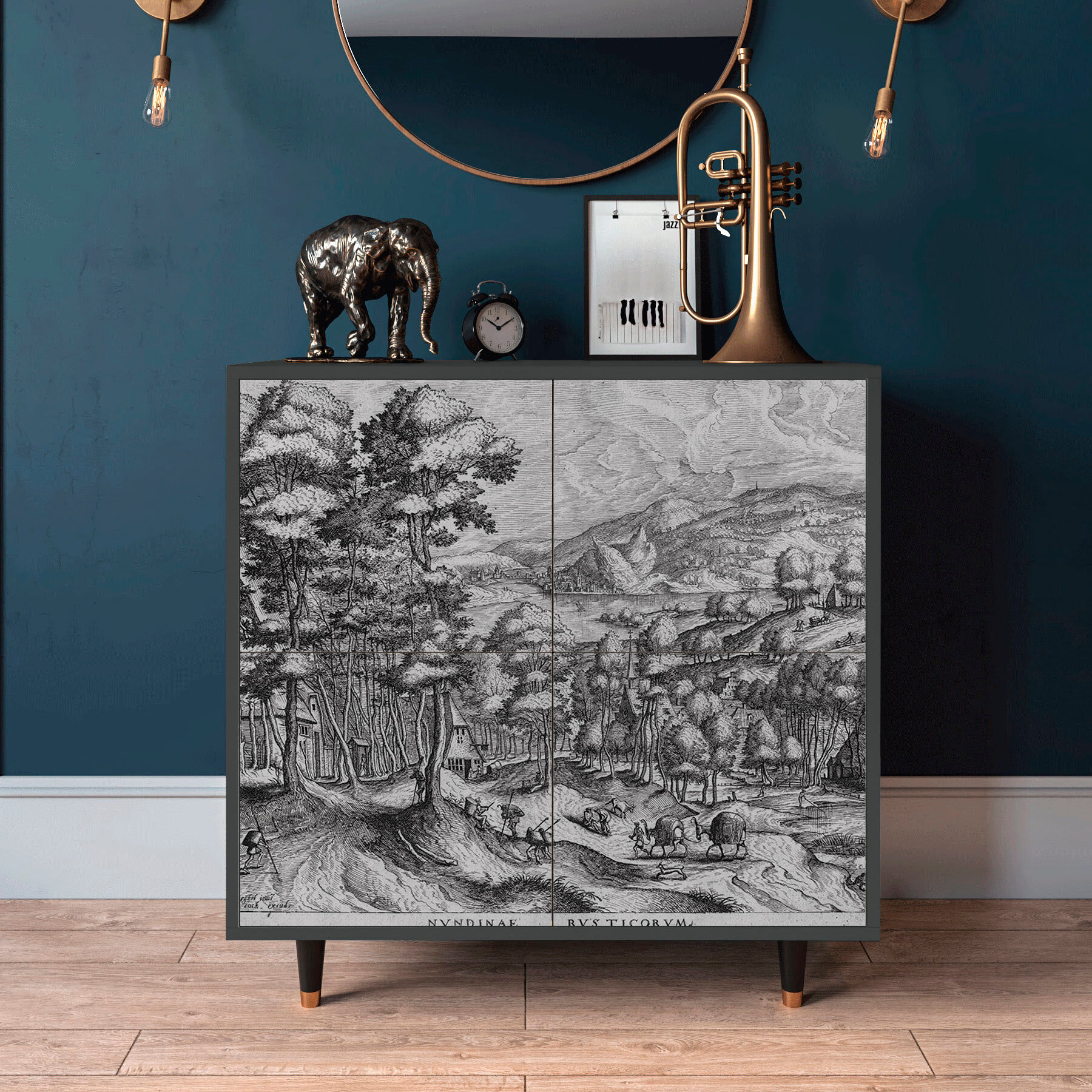 Комод - STORYZ - BS3 Rusticorum by Pieter Breugel, Размер - 94 x 96 x 48 см, Цвет корпуса - Антрацит