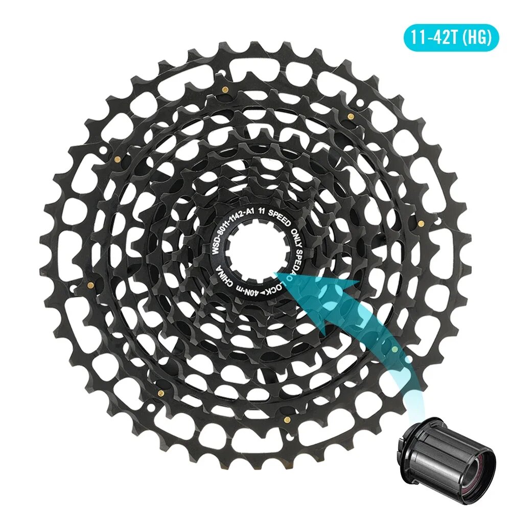 SPEDAO Велосипедная кассета 11-скоростная 10-42T черная 11-42T HG Black