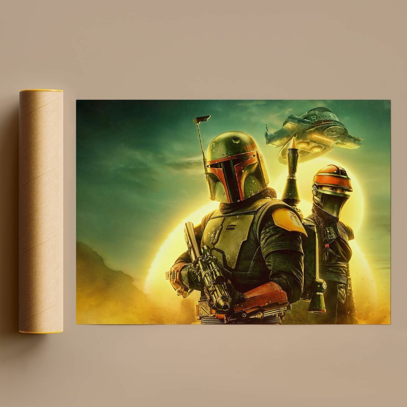 Постер Книга Бобы Фетта 40х50 см без рамы/ Боба Фетт, Мандалорец, Грогу/ Плакат для интерьера, в подарок