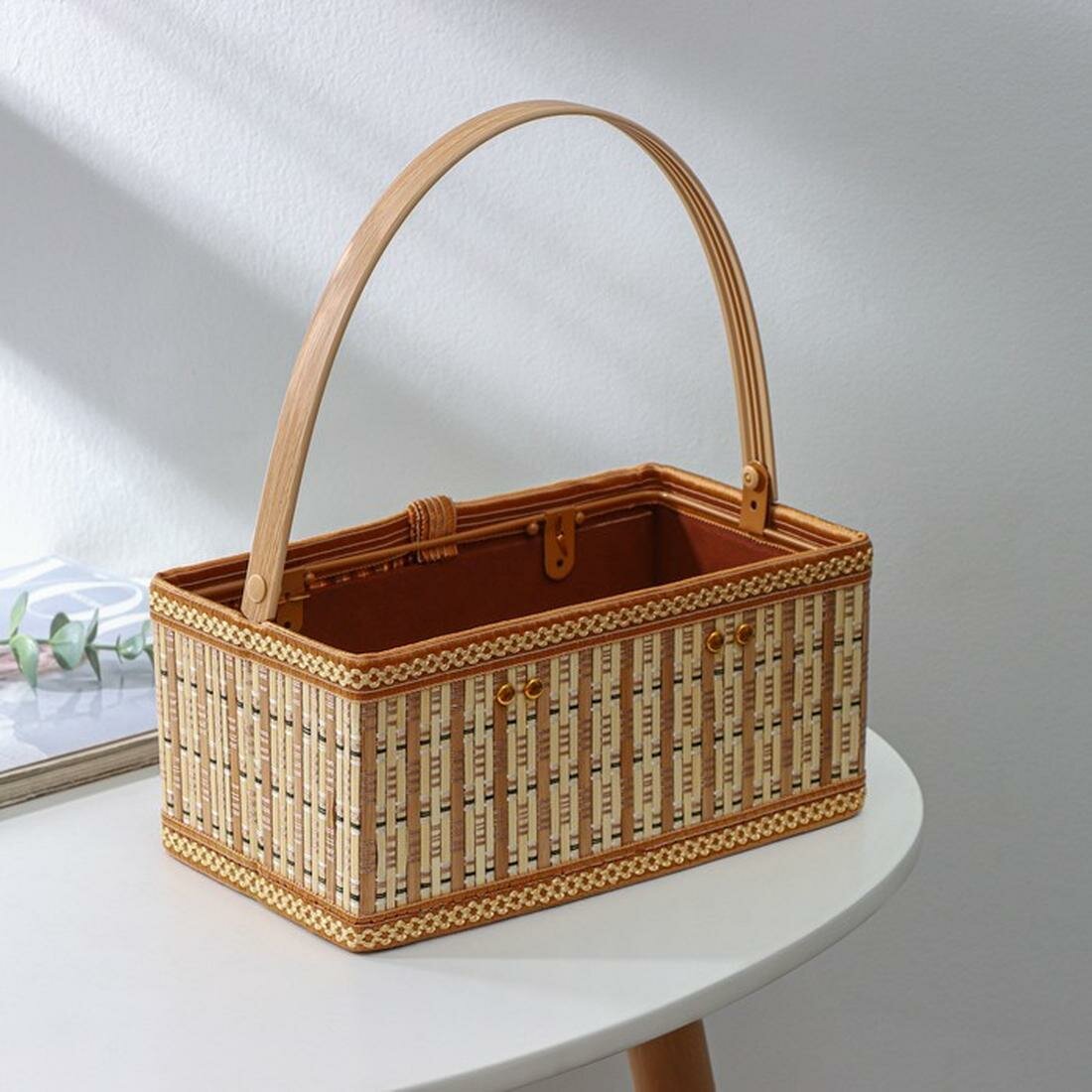 Товары для дома Корзина для хранения Доляна Nature, 24 × 13 × 11 см, бамбук