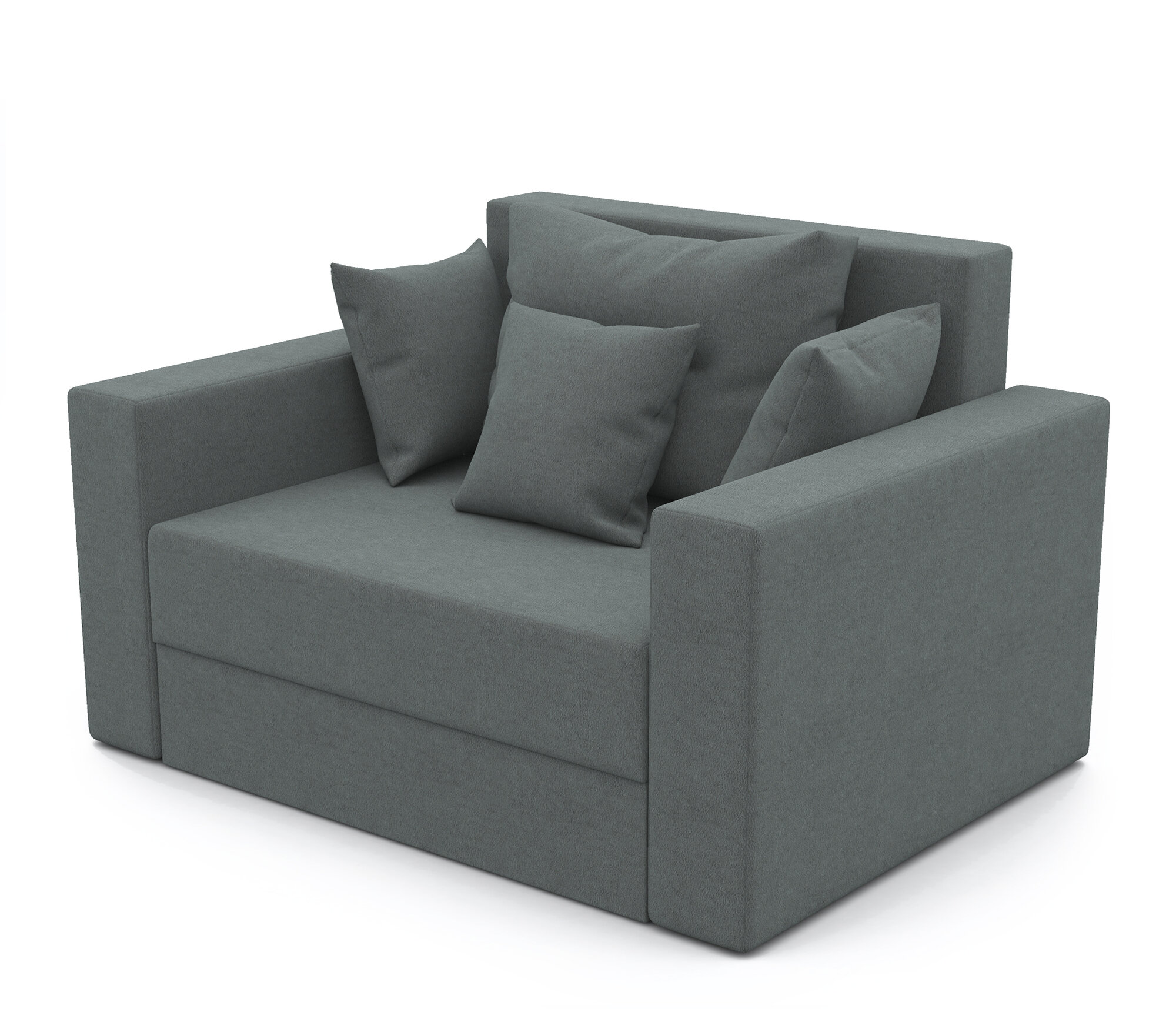 Кресло-кровать Шарм-Дизайн Мэдисон раскладное кресло в гостиную, для дома, с ящиком для белья, еврокнижка, велюр Серый