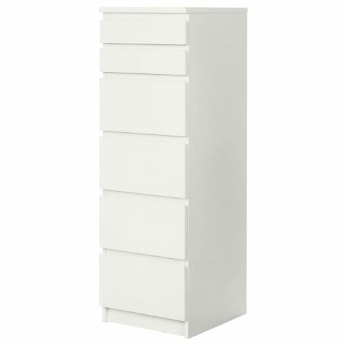 MALM Комод с 6 ящиками икеа, белый 40 см x 123 см (10368564)