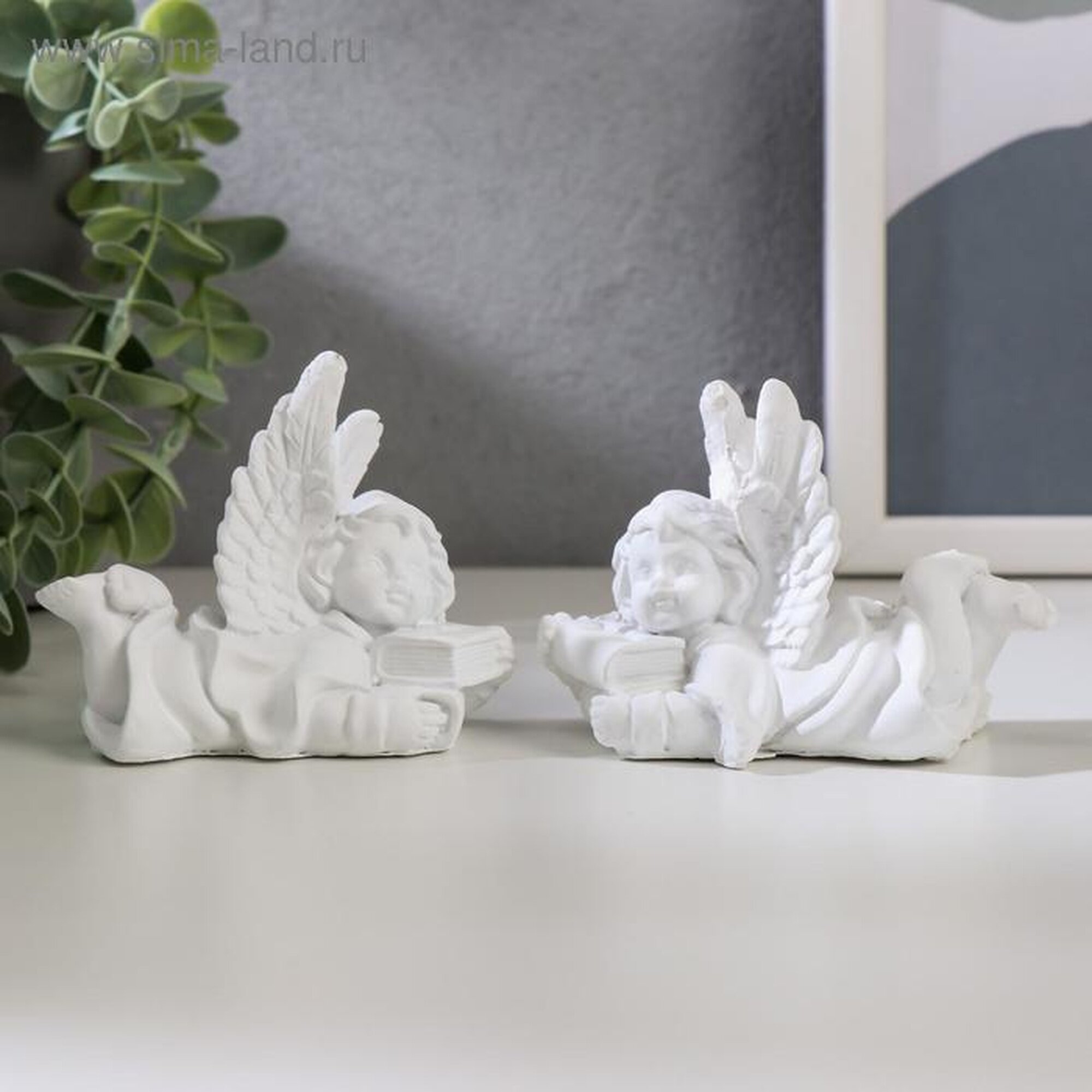 Сувенир полистоун "Белоснежный ангел с библией" микс 7х5х8,5 см