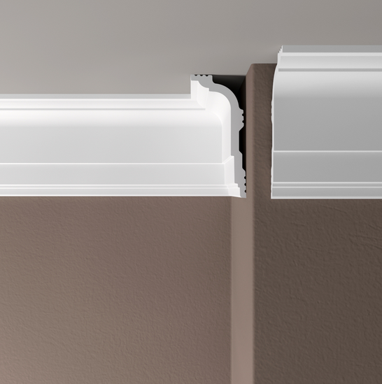 Плинтус потолочный 100x62 мм (10 метров) карниз для натяжного потолка под покраску полистирол полиуретановый 5 шт