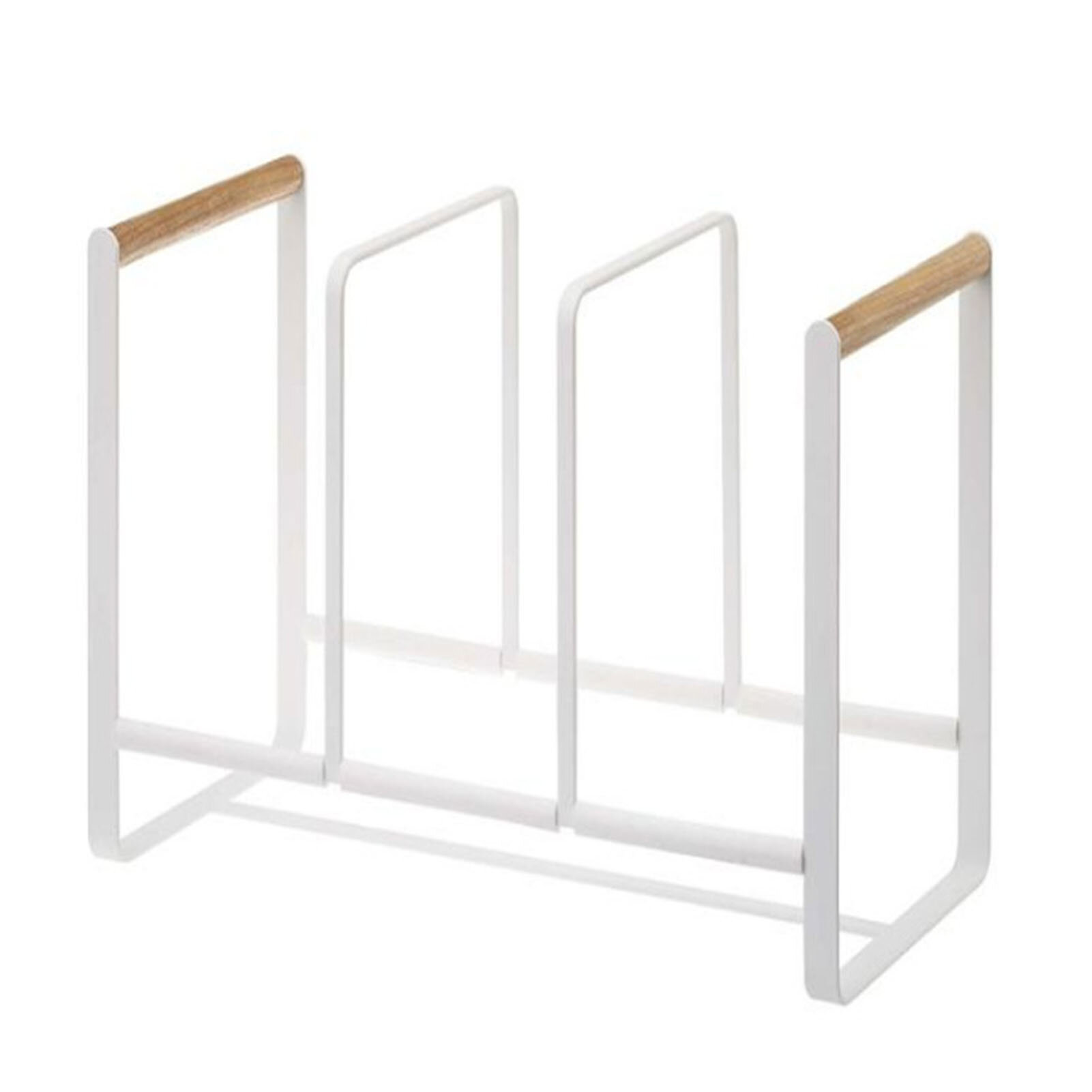 Стоялка для хранения тарелок 3 отделения многофункциональная деревянная ручка железной проволочной крышки Организатор чаши для кухни