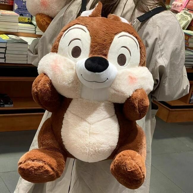 60 cm, Черная, Рюкзак, Chip 'n Dale: Rescue Rangers, Чип и Дейл спешат на помощь, бурундук, плюшевый
