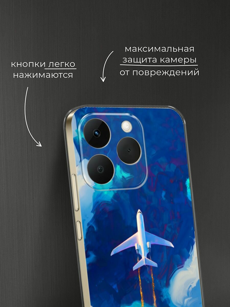 Чехол на Realme 15T / Реалми 15Т с принтом "Самолет картина" — фото 1