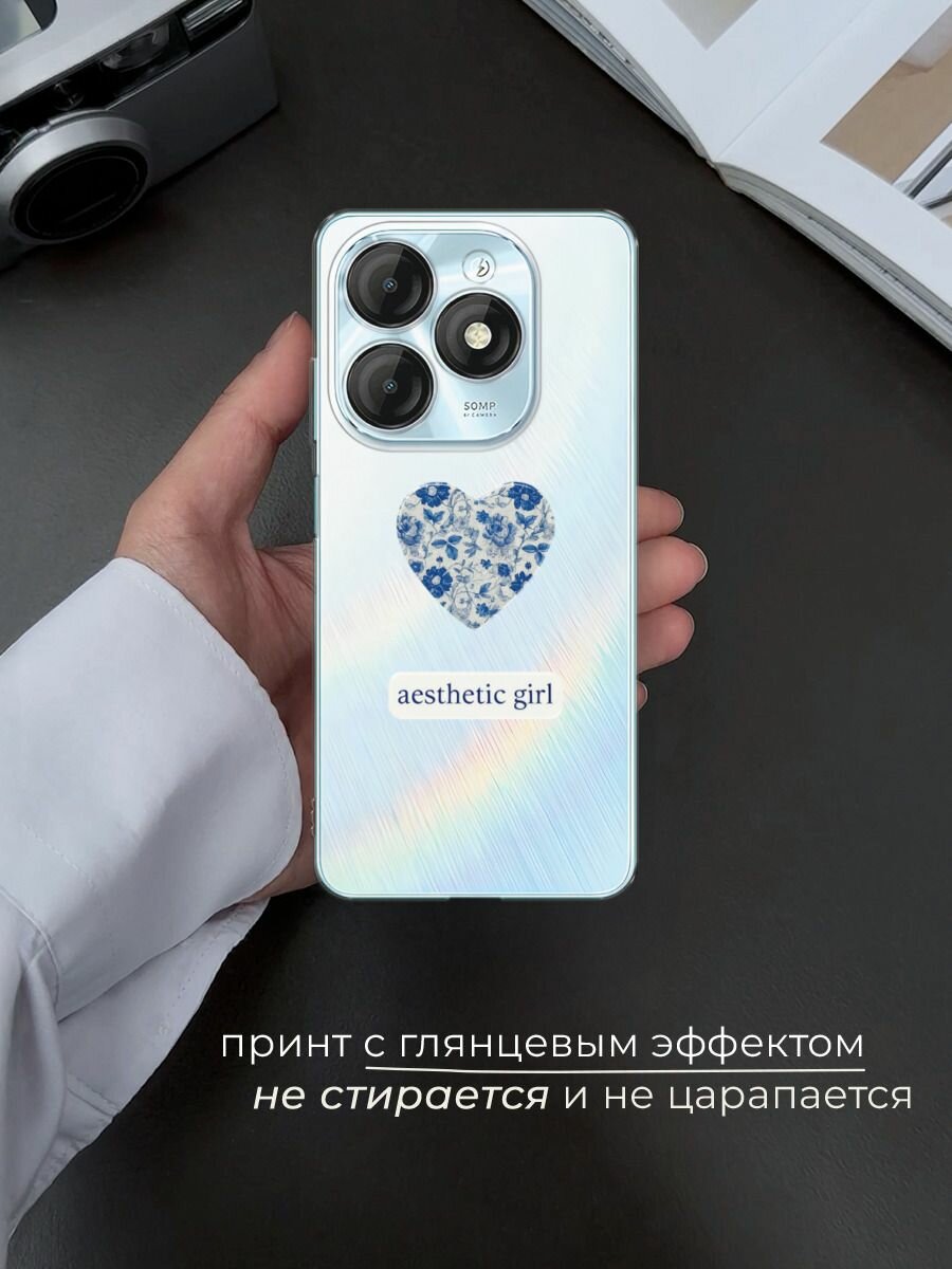 Чехол на Itel P55 / Ител Р55 с принтом "Aesthetic girl" — фото 1
