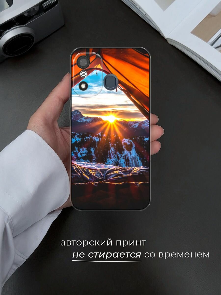 Силиконовый чехол на Itel A27 / Ител А27 с принтом "Горы 7" — фото 1