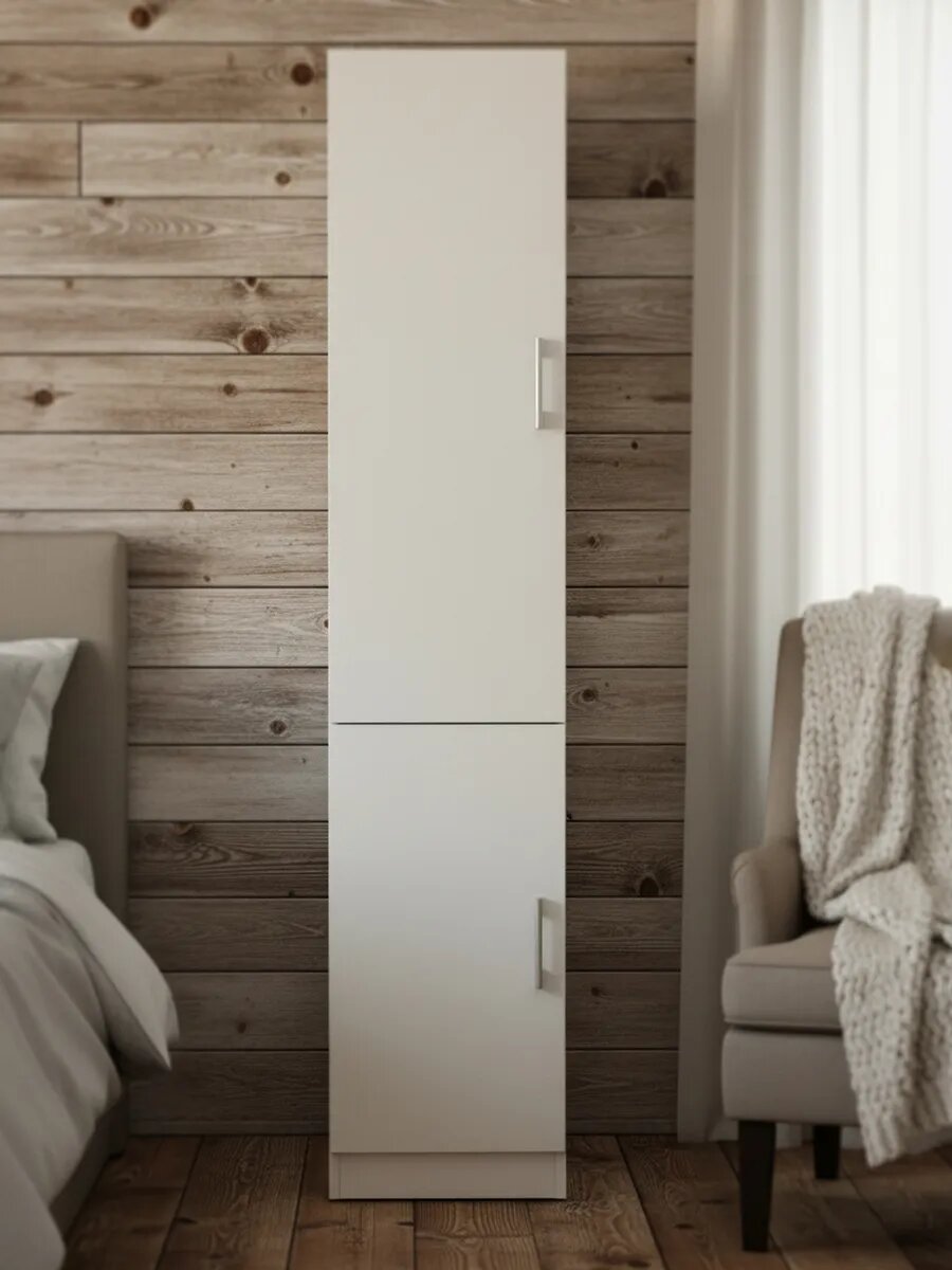 Распашной шкаф пенал FRESTER с полками деревянный для одежды, от производителя