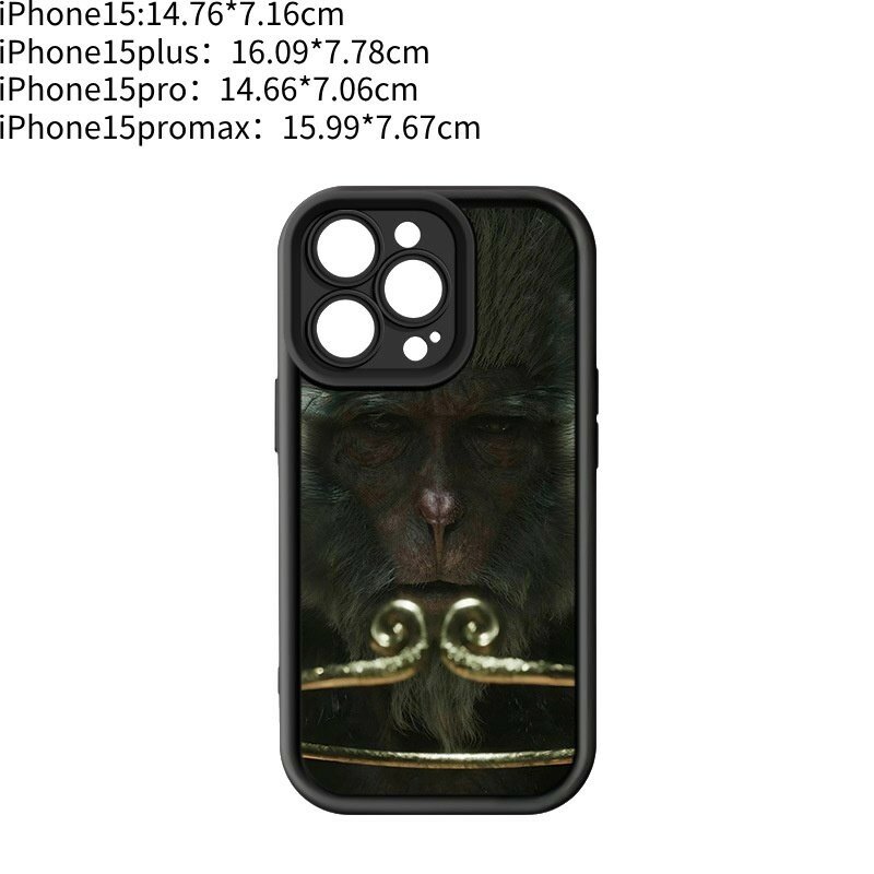 Чехол для смартфона apple iphone 15 pro trendsetting wukong inspired case in liquid silicone for enhanced protection and style, style g 15pro