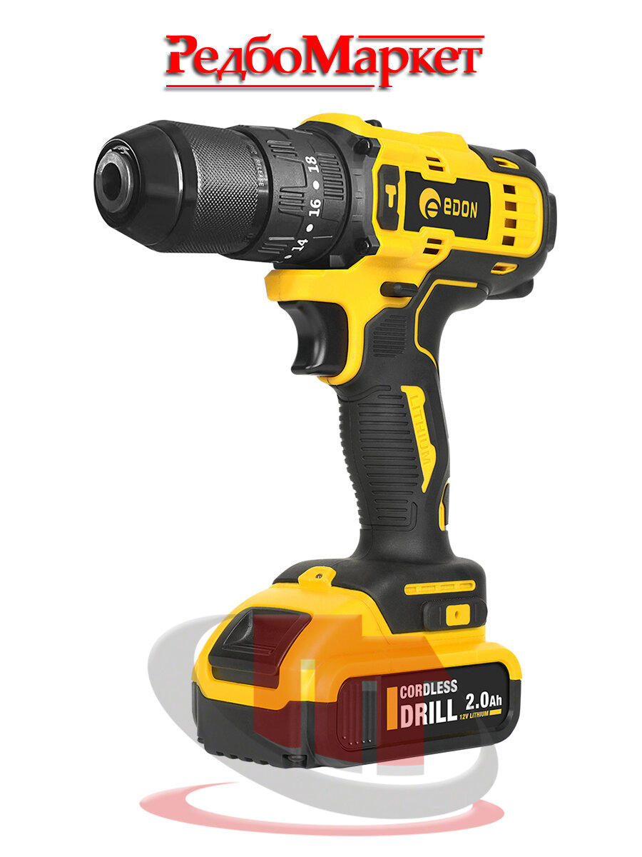 Дрель-шуруповерт ударная Edon AD-18 + набор