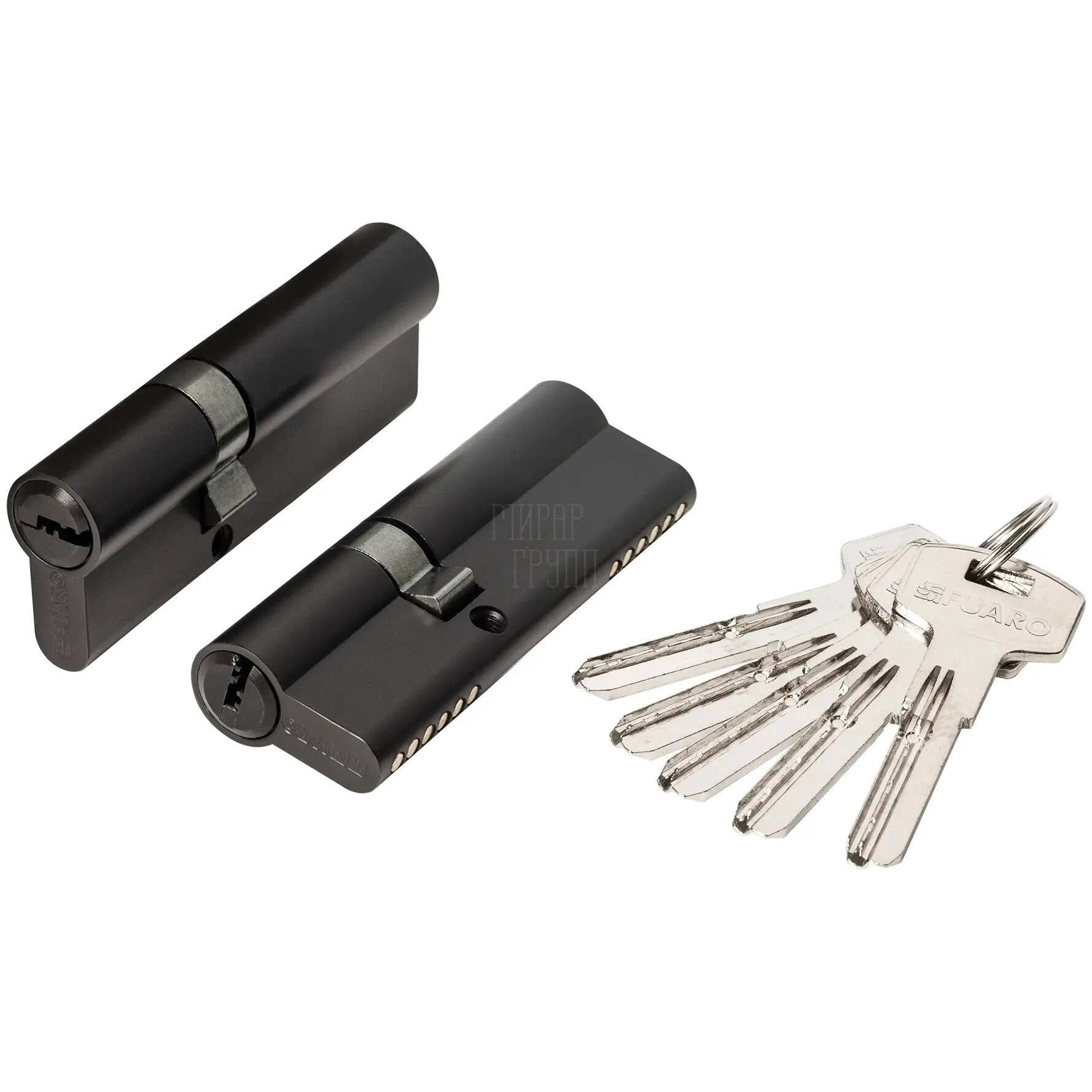 Цилиндровый механизм Fuaro (Фуаро) (200 ZA/80) 2000ZAKey80 mm (30+10+40) матовый черный