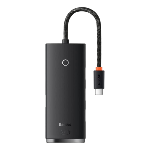 Хаб Baseus Lite Series 4-Port HUB Adapter (USB-C - USB 3.0 х 4) 25cm, Black (WKQX030301)