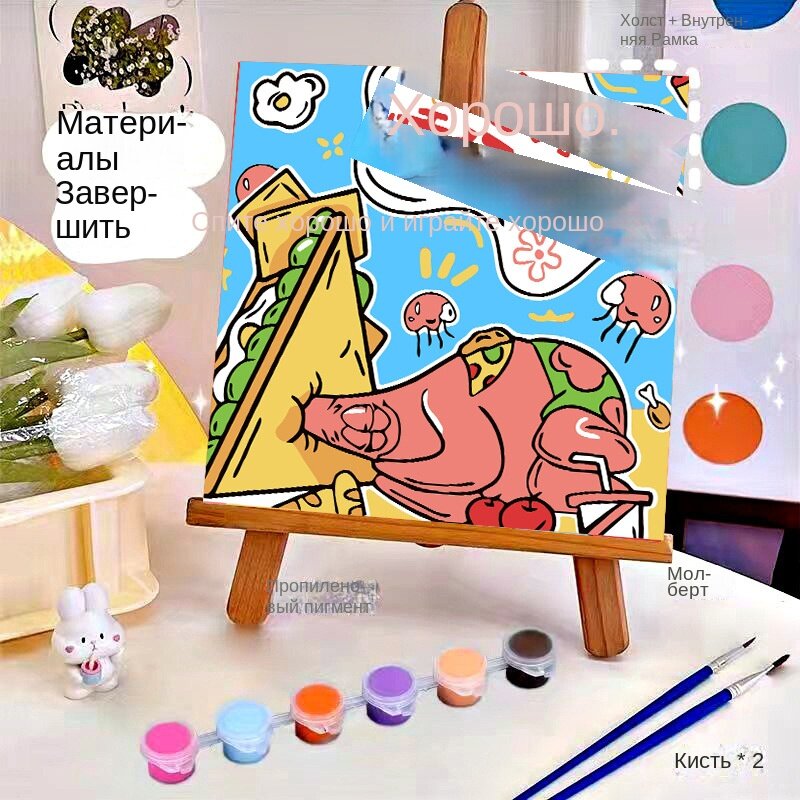 Цифровая картина маслом 20*20, аниме, раскраска маслом, ручная роспись маслом, декор для спальни.