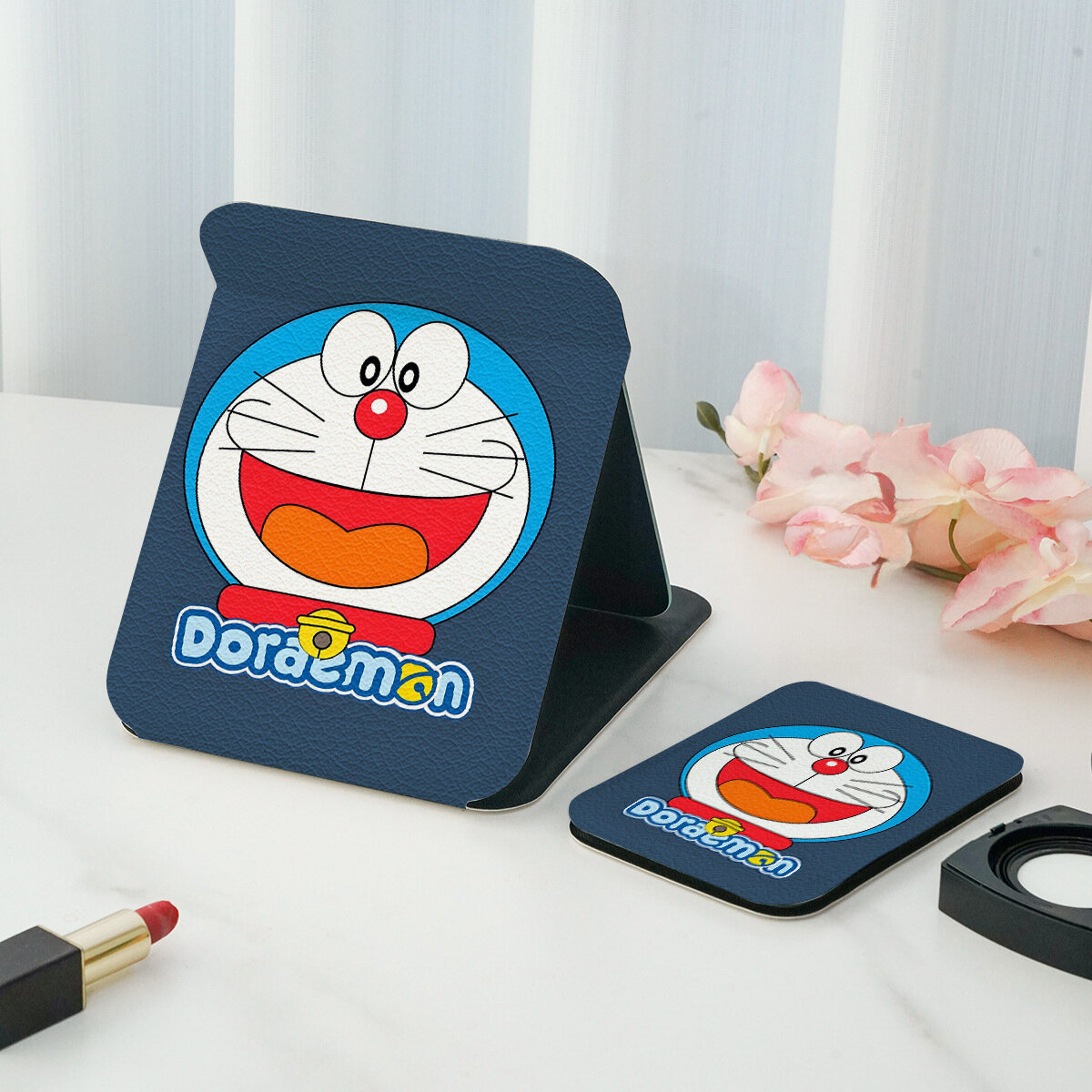 Складное двухстороннее косметическое зеркало большого размера 16x21 см портативное для дома и путешествий