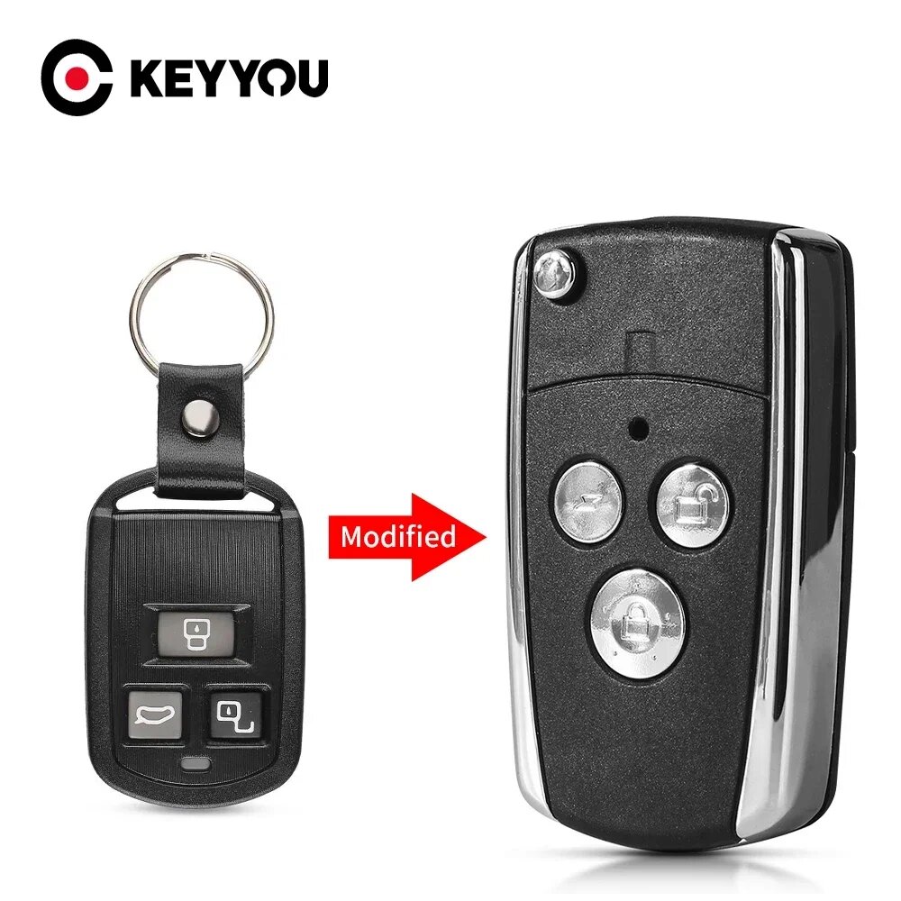 KEYYOU чехол для дистанционного ключа автомобиля для Hyundai Sonata Moinca для Kia, модифицированный обновленный складной корпус, сменный 3-кнопочный корпус