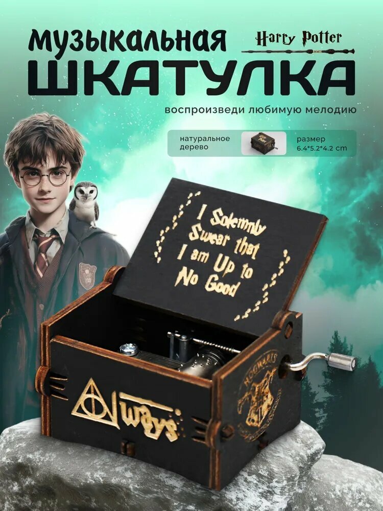 GEALFIS Шкатулка Гарри Поттер музыкальная , коллекционная шкатулка с мелодией Hedwig's Theme, магический подарок для фанатов саги
