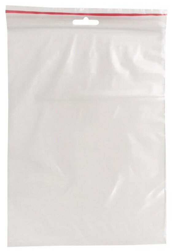 Пакет с замком (Zip Lock) с европодвесом 15 х 20 см, 60 мкм, 100 шт/уп 1269622