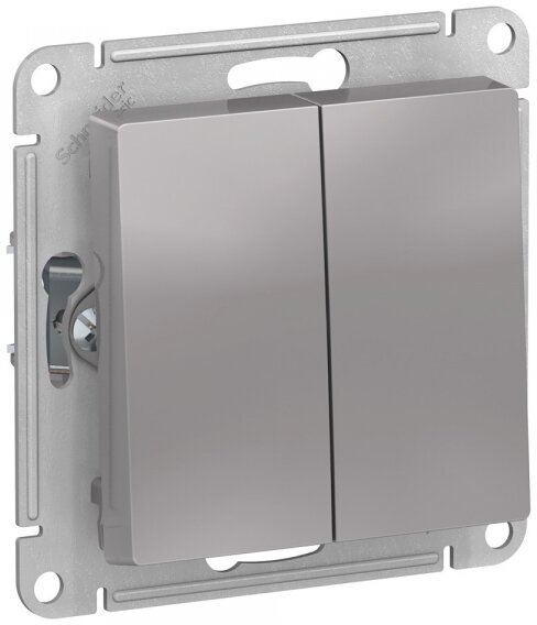 SE AtlasDesign Алюминий Переключатель 2-клавишный сх.6, 10АХ, механизм