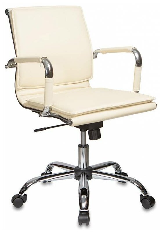 Кресло руководителя Бюрократ CH-993-Low/Ivory, слоновая кость искусственная кожа крестовина металл