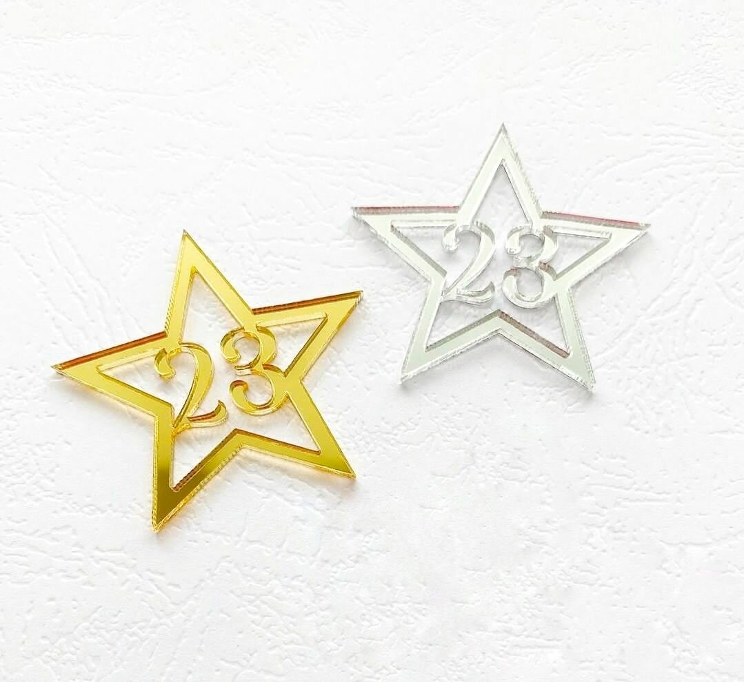 Набор топперов 23 февраля зеркальный акрил