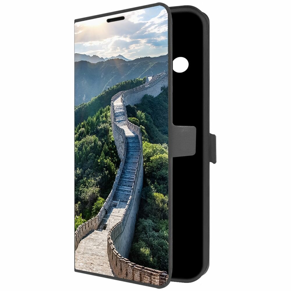 Чехол-книжка Krutoff Eco Book для Realme 11 Pro+ Китай, Великая Стена (черный)