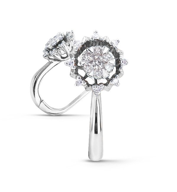 Серьги, белое золото, 585 проба, бриллиант