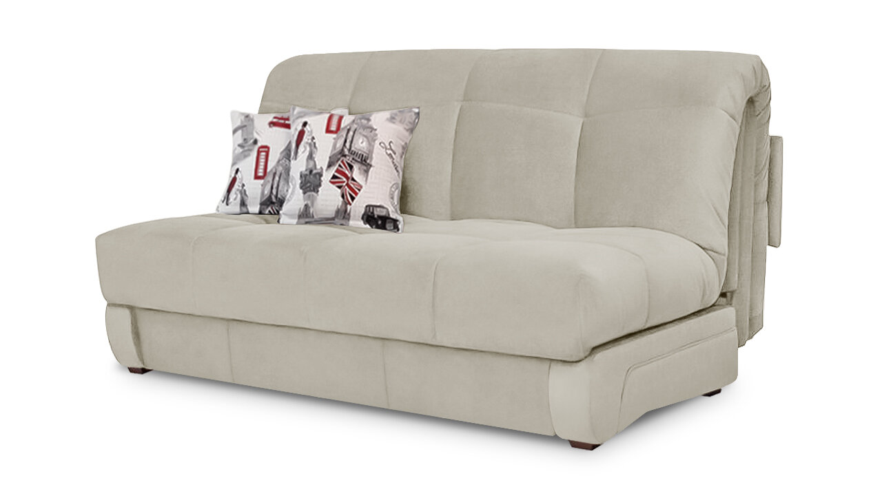 Диван Юпитер Vivaldi 04 NEW 145x115x95 см, бежевый Велюр, аккордеон GOODFORM