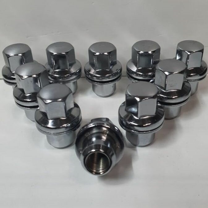 Гайка колёсная 14x1,5x46, пресс-шайба, под 22 ключ, 10 штук