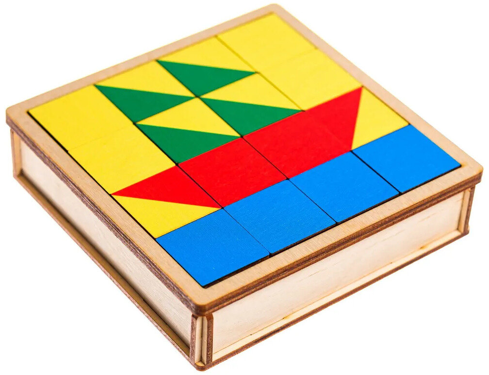 Деревянный игровой набор Smile Decor "Волшебные узоры", логическая игра-головоломка, собери по образцу